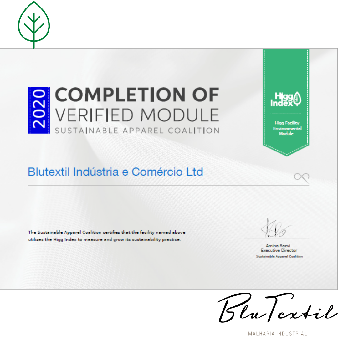 Certificado higg index | Blutextil Certificado higg index | Blutextil